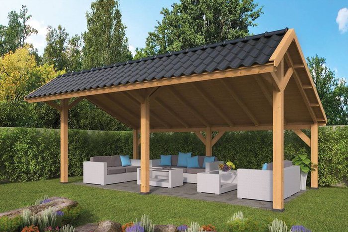 Arizona Douglas Gazebo 6.74 x 418m | Open Timber Shelter | Tuin