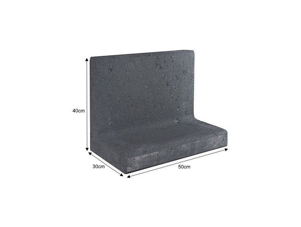 L Element Beton 50x30x40cm Zwart Gardenlux