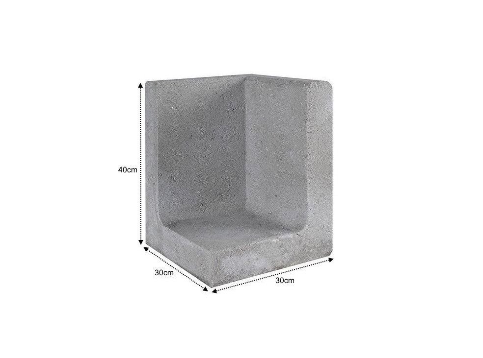 L Element Hoek Beton 30x30x40cm Grijs Gardenlux