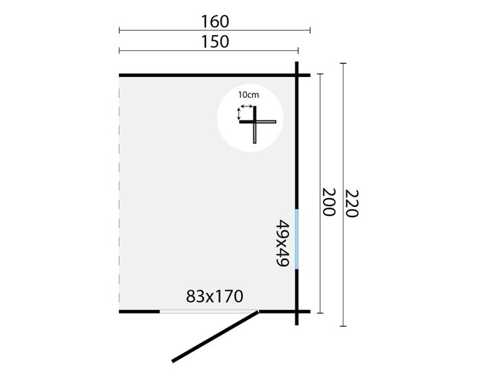 Log Cabin Outdoor Toilet Kit Annexe 28mm - 1.6 x 2.2 m | Tuin UK