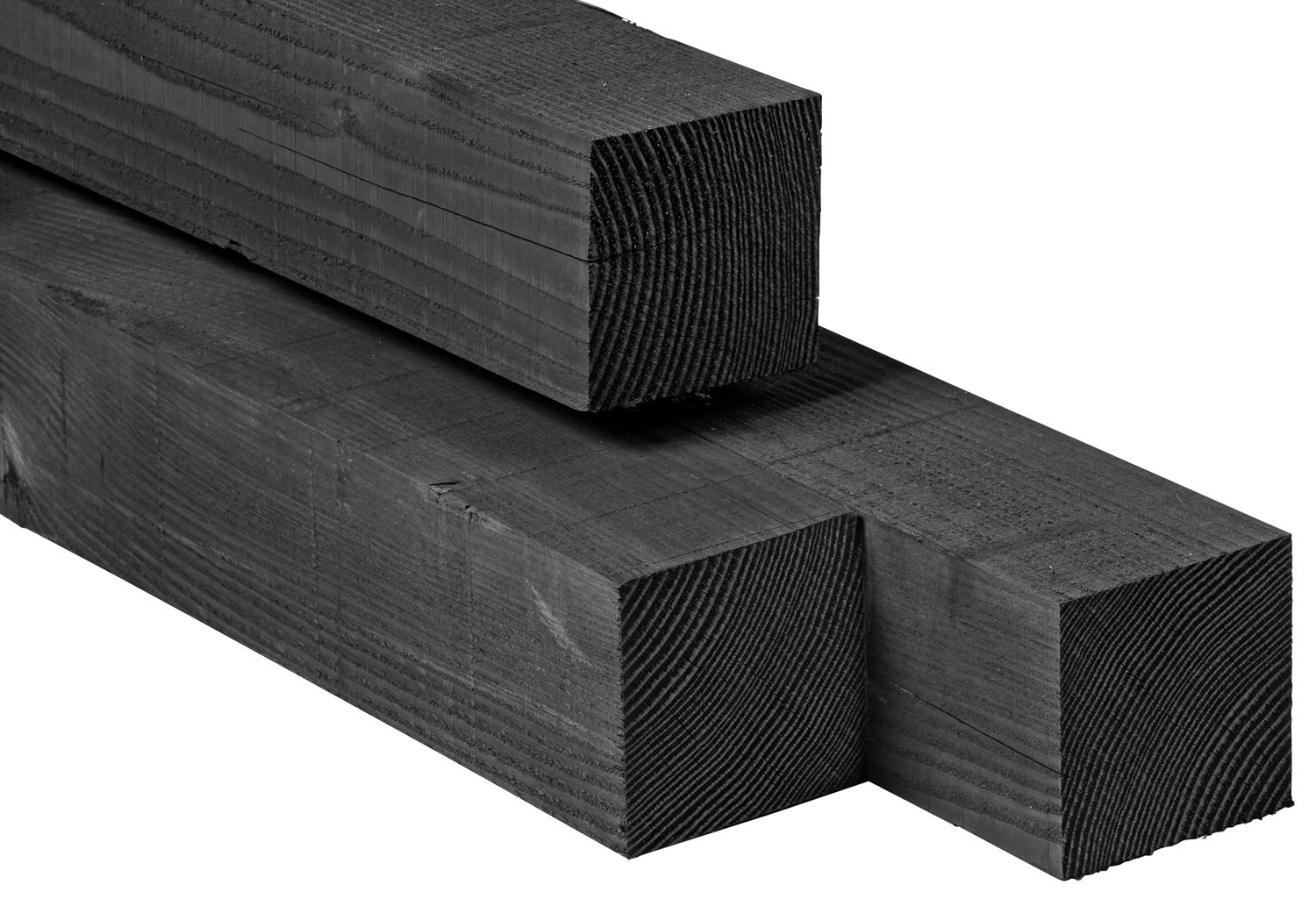 Black Coated 150mm Douglas Timber Posts - Available at Tuin.co.uk