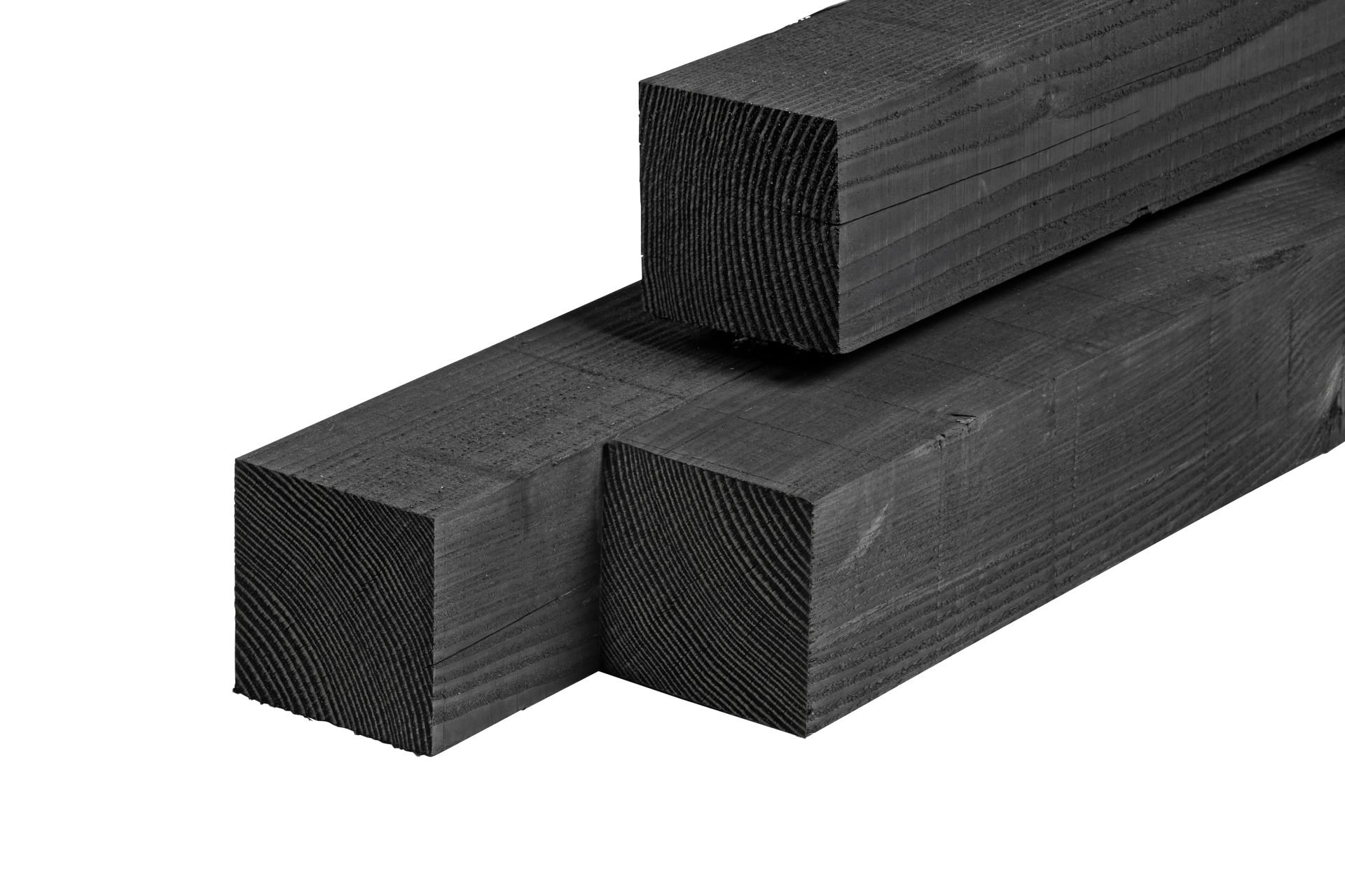 Black Coated 150mm Douglas Timber Posts - Available at Tuin.co.uk