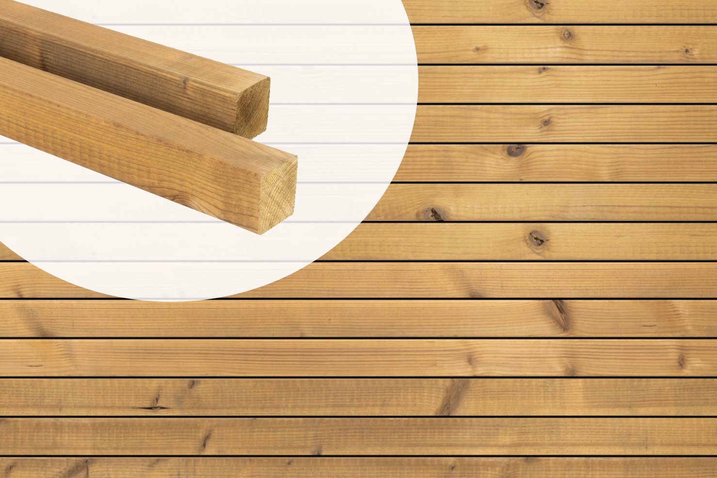 Offene Fassadenverkleidung Thermisch modifizierte Kiefer 4,2 x 4,2 cm ...