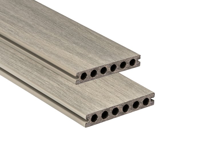 PuraShield Light Grey Hollow Composite Decking Boards | Tuin