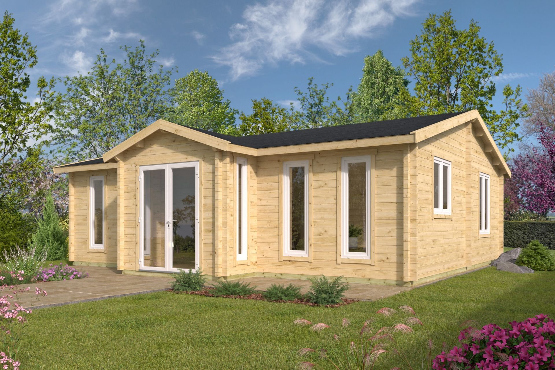 Mullingar 70mm Log Cabin | UPVC Doors and Windows | 8.50 x 7.90m