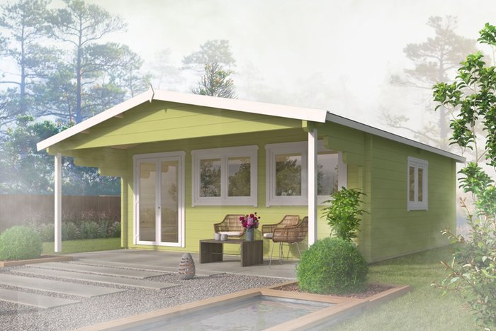 UPVC Rune Log Cabin 5.95x5.95m | 70mm Wall Logs from TUIN