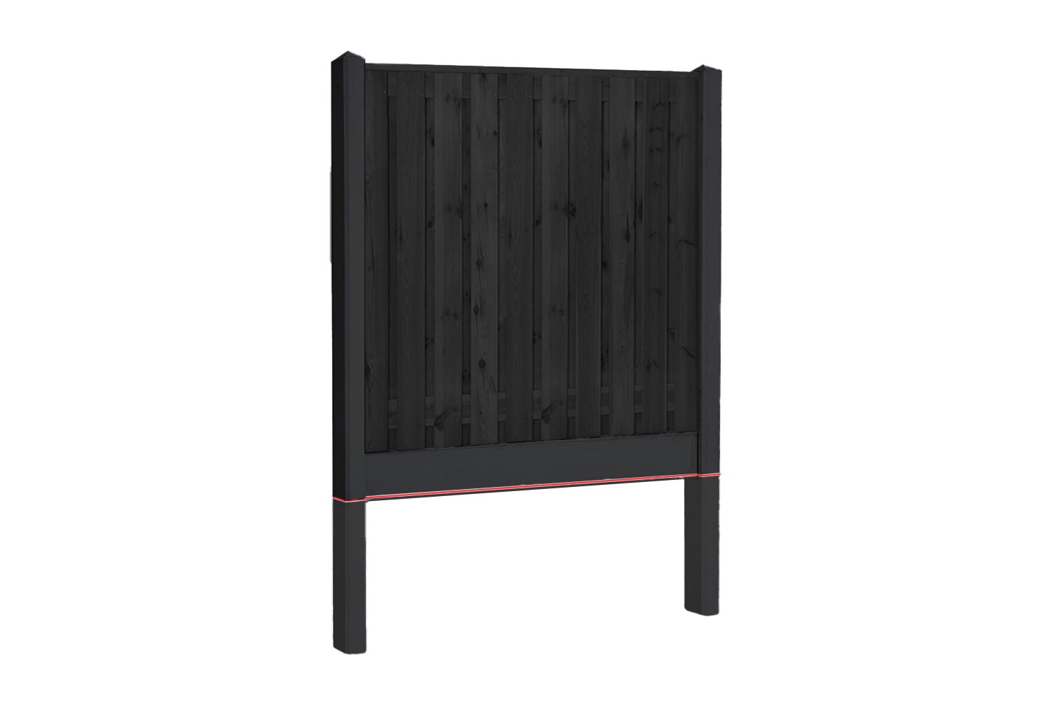 Schutting startpakket zwart Vuren met antraciet gecoat beton 200x200cm