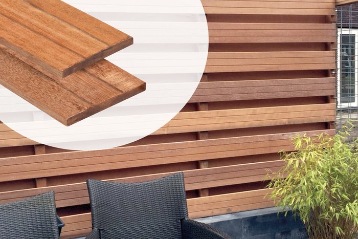 Schuttingplank hardhout 1.4 x 14 x 180 cm