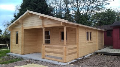 Kay UPVC Log Cabin 5.95 x 8.0m | 70mm Wall logs | TUIN UK