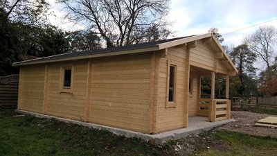 Kay UPVC Log Cabin 5.95 x 8.0m | 70mm Wall logs | TUIN UK
