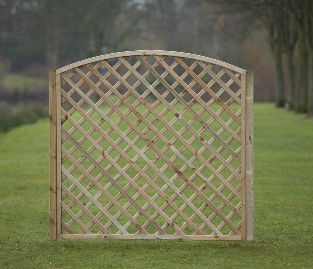 Arched Framed Diagonal Trellis, made from tanalised timber. Measuring ...