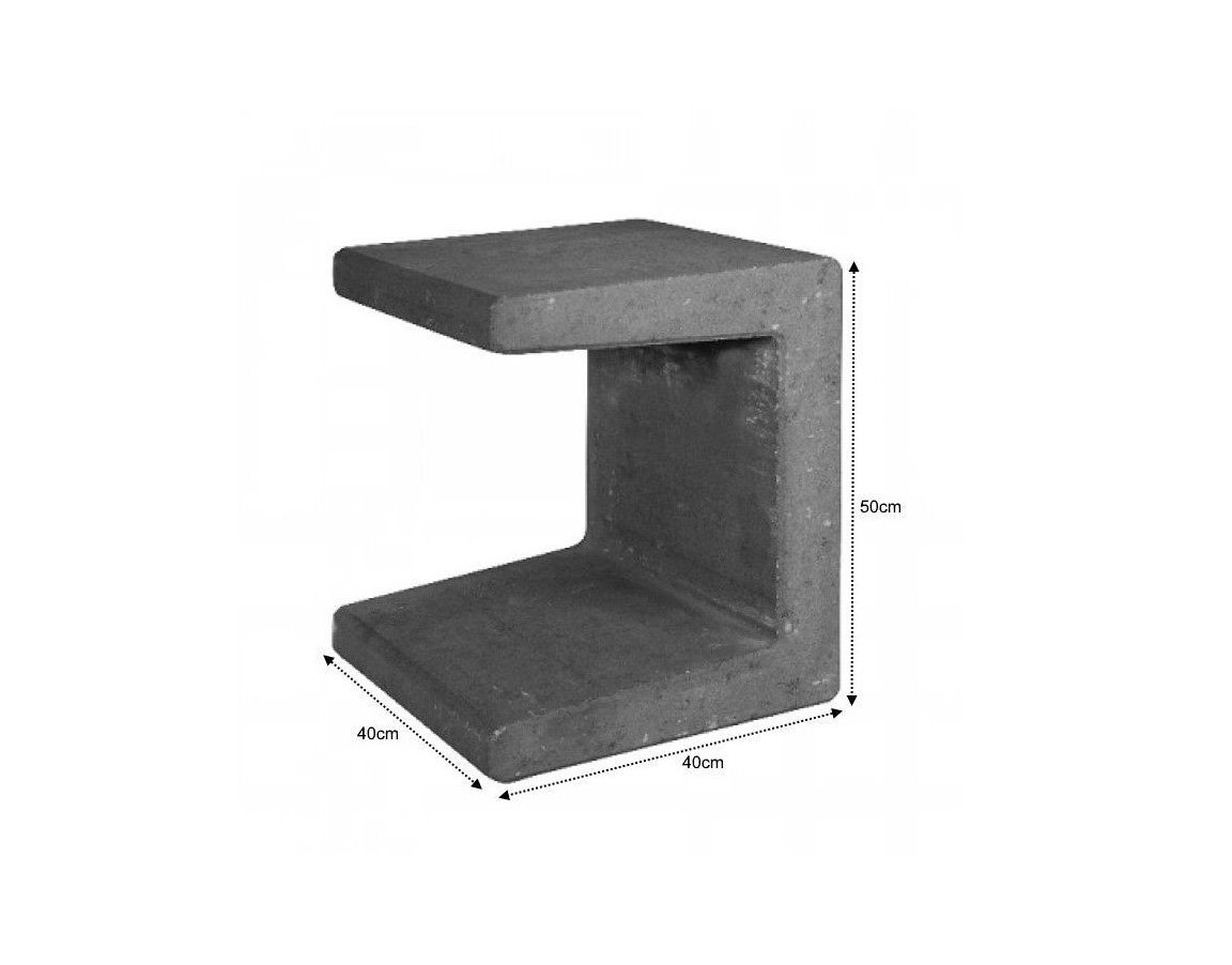 U Element Beton 40x40x50cm Zwart - Gardenlux