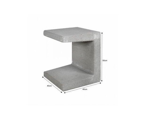 U Element Beton 40x40x50cm Grijs - Gardenlux
