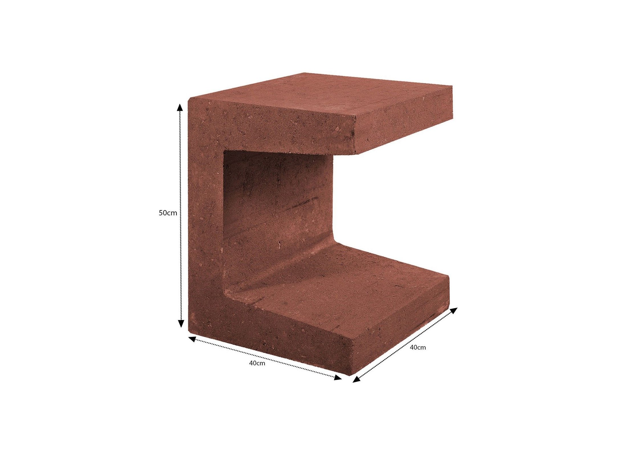 U Element Beton 40x40x50cm Corten - Gardenlux