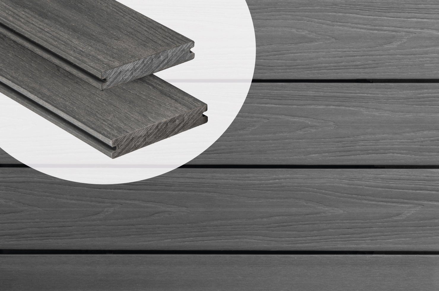 PuraShield Dark Grey Composite Decking Boards 5m | Tuin UK