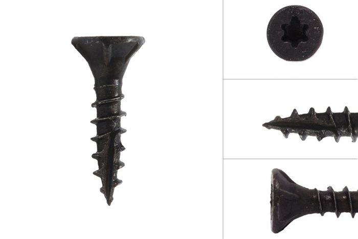 Zwarte Schroeven Verzinkt 3.5 x 16 mm Torx 20 met Snijpunt - 100 Stuks