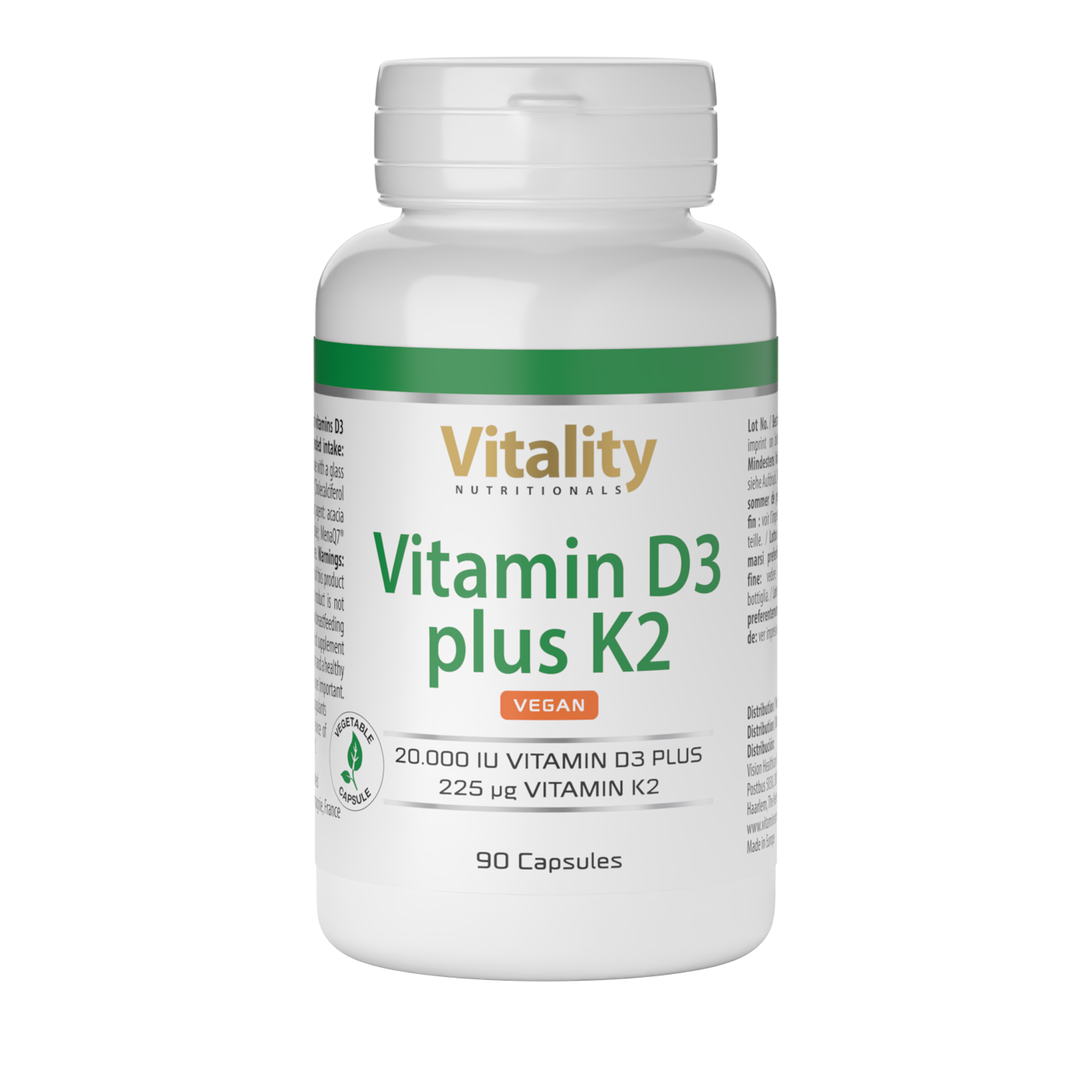 Vitamin D3 20.000 plus K2 225 MK7 VEGAN Kapseln | VitaminExpress