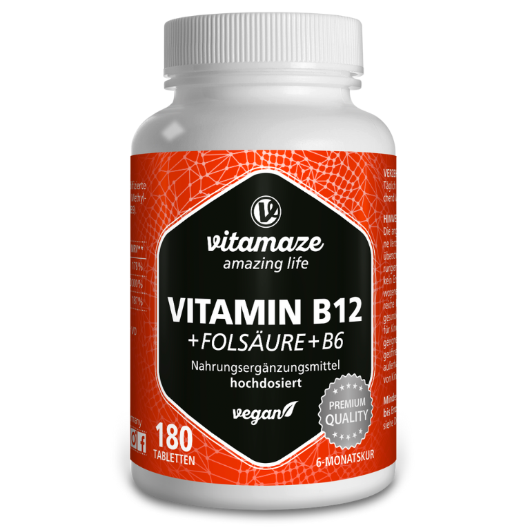 Compra Vitamina B12 1.000 µg + B9 + B6 en alta dosis | Vitamaze