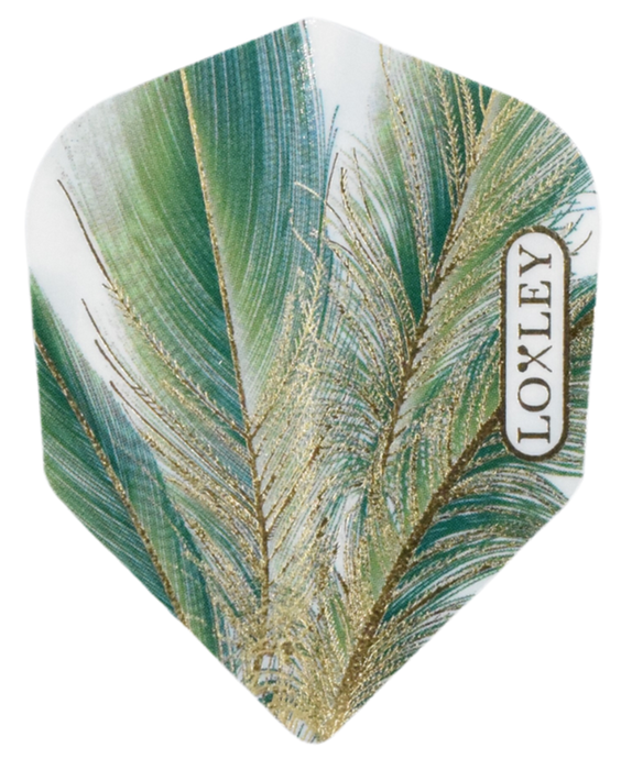 Loxley Feather Green & Gold NO6 - Dart Flights - Dartshopper.co.uk