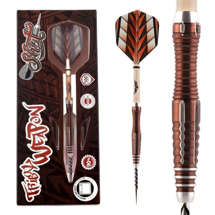 Shot Tribal Weapon 1 Front-Weight 90% Steel Tip Darts - Dartshopper.eu
