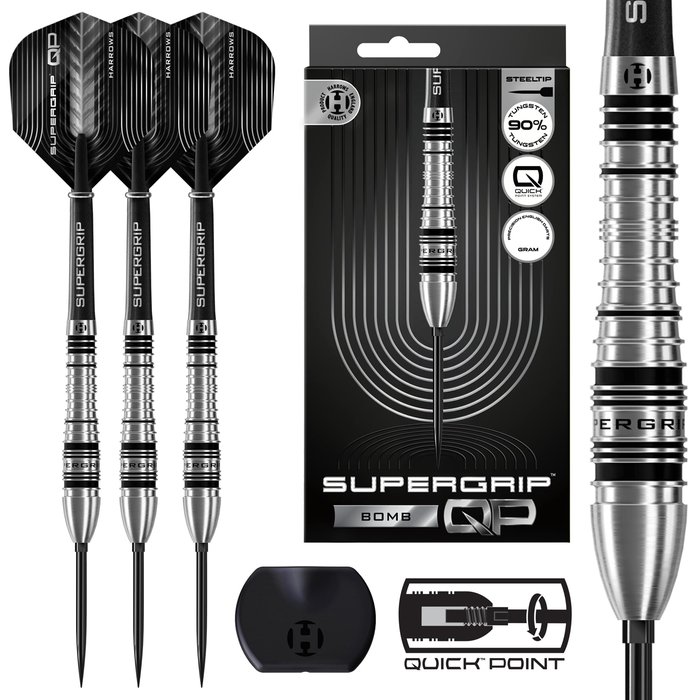 Harrows Supergrip Bomb Quick Point 90% - Dartpijlen - Dartshopper.nl