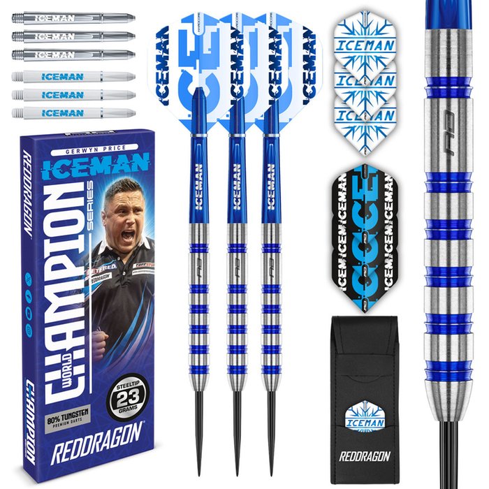 Red Dragon Gerwyn Price Iceman Cool Blue Series 80% Steel Tip Darts