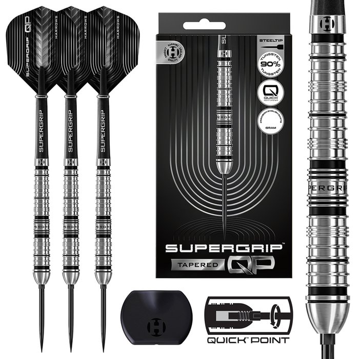 Harrows Supergrip Tapered Quick Point 90% - Steeldarts - Dartshopper.de