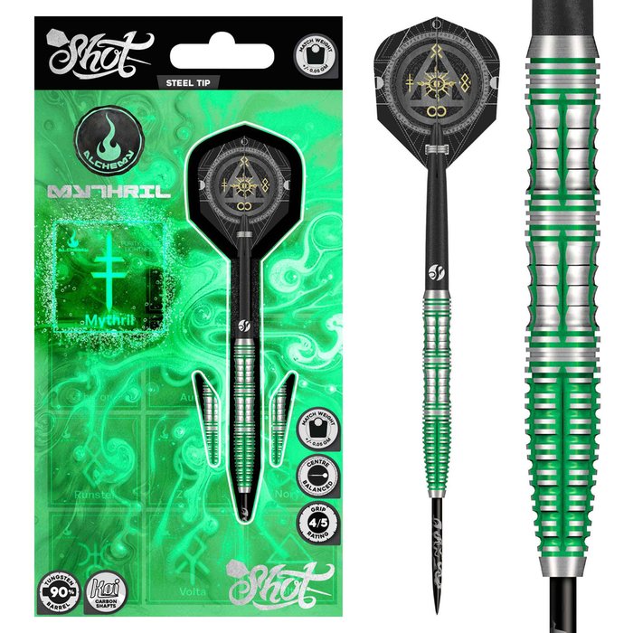 Shot Alchemy Mythril 90% - Fléchettes pointe Acier - Dartshopper.fr