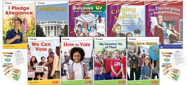 American Democracy, Voting, & Elections 9-Book Set plus 2-Card Decks f