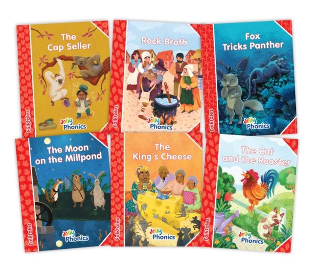 Jolly Phonics Folktales Red Readers (Level 1) Complete Set (1-6) - in Precursive Letters ...