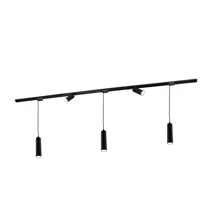 2m LED Track Lighting - 2 Track Spotlights and 3 Pendant Lamps - GU10 ...