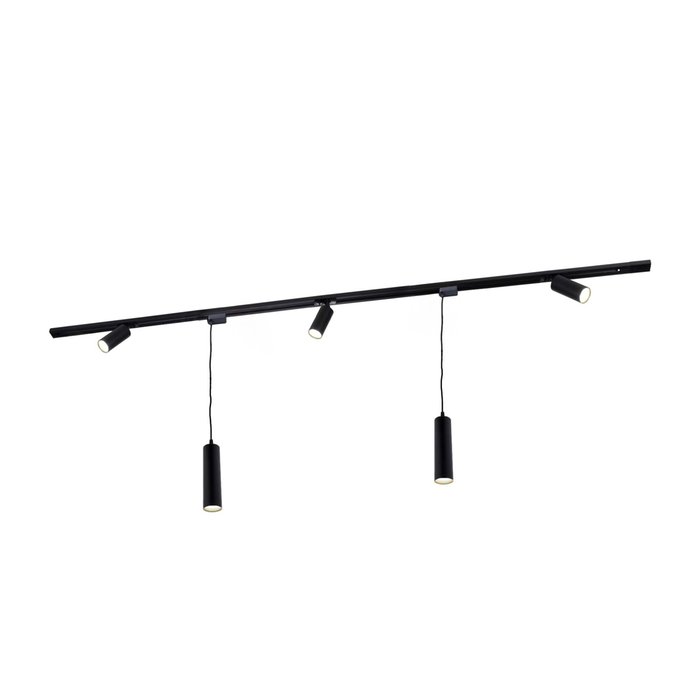 2m LED Track Lighting - 3 Track Spotlights and 2 Pendant Lamps - 3W ...