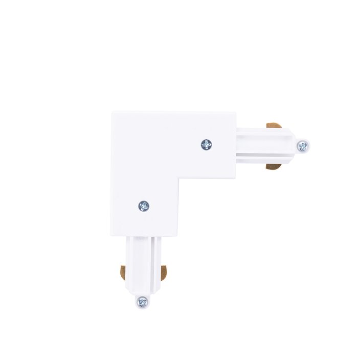 Conector Tipo L para Carril Monofásico - Blanco - Left