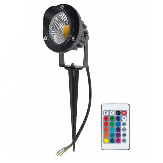 LED Garden Spike Light 9W - IP65 - RGB - Integrated LED