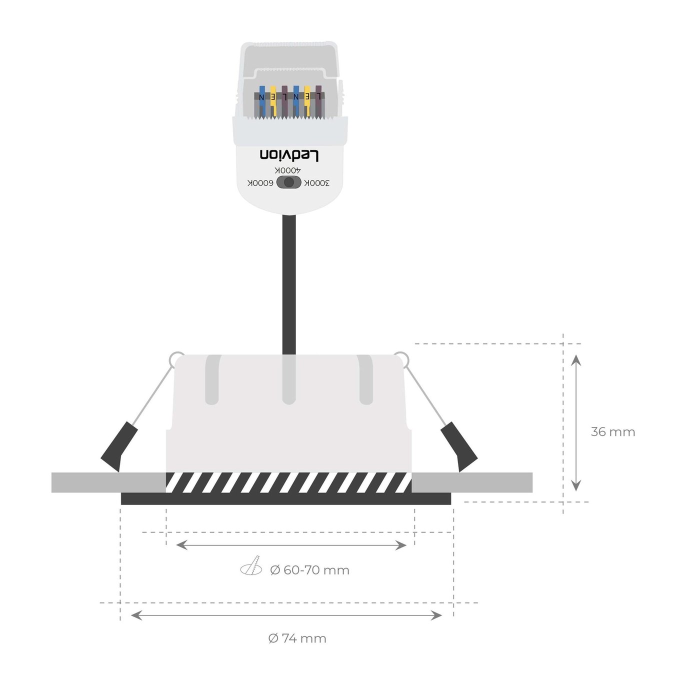 Faretti Led Soffitto Quadrati B.K.Licht Faretti LED Da Incasso ...