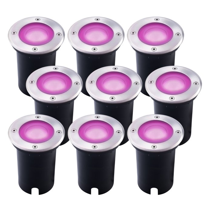 9x Smart LED Outdoor Ground Light GU10 - IP67 Waterproof