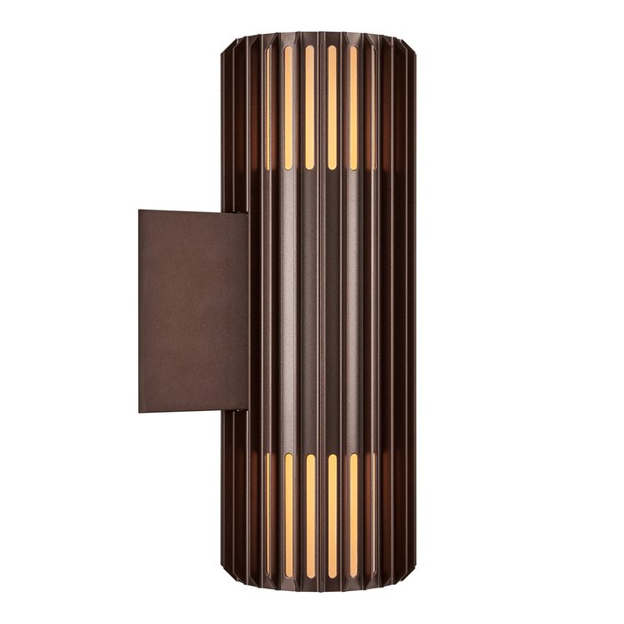 Outdoor Wall Light Up & Down - Metallic Brown - E27 Fitting - IP54 - Aludra
