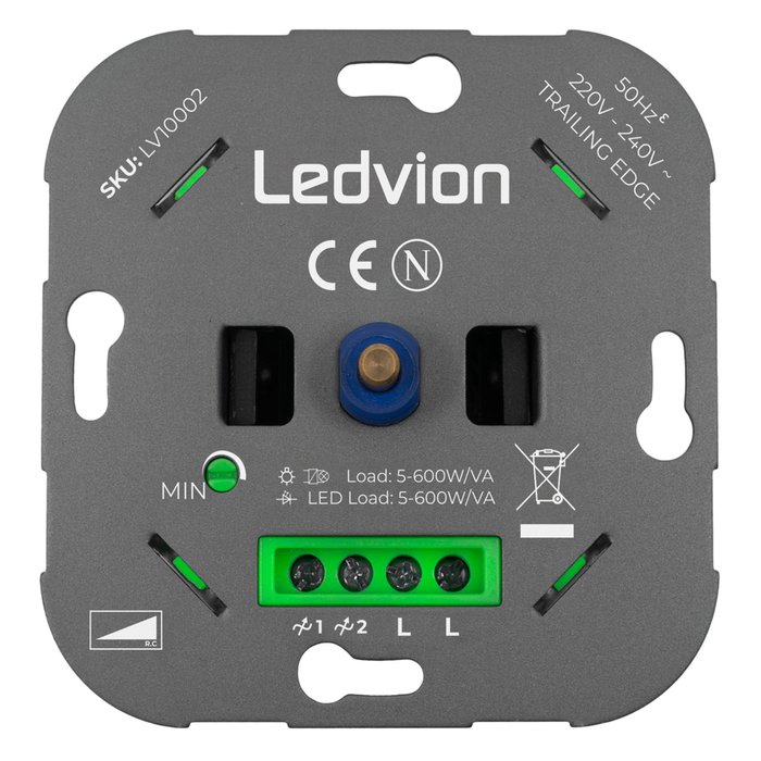 LED Dimmer 5-600 Watt 220-240V - Phasenabschnitt