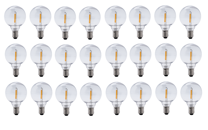 E12 LED Lampe Filament - 0.3W - 2700K - 39 Lumen - Clear - 25 Pack