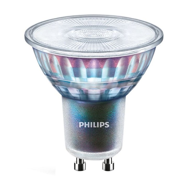 Philips Dimmable GU10 LED Bulb - 3.9W - 3000K - 280 Lumen - Transparent