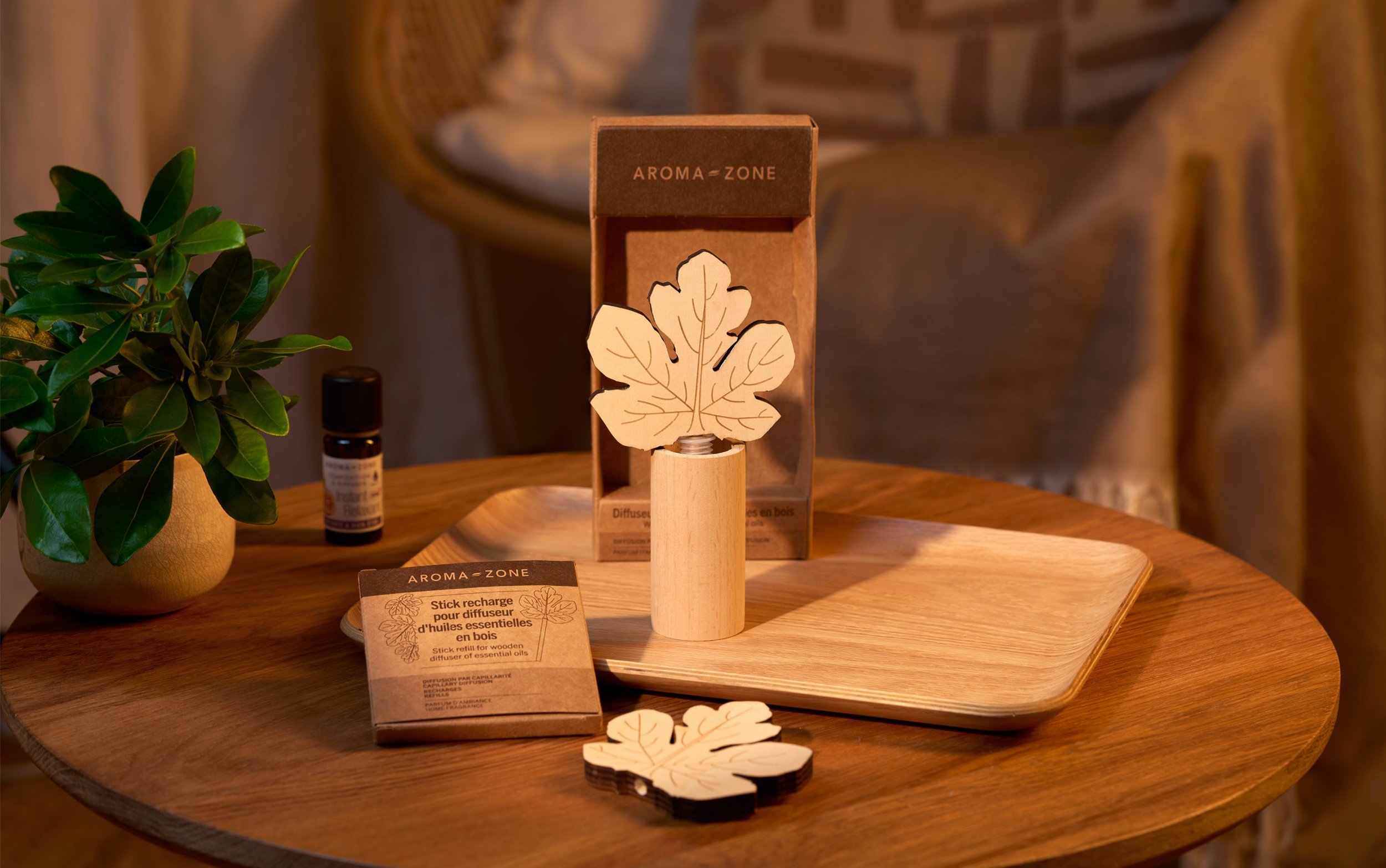 Diffuseur d'huiles essentielles en bois par capillarité - Aroma-Zone