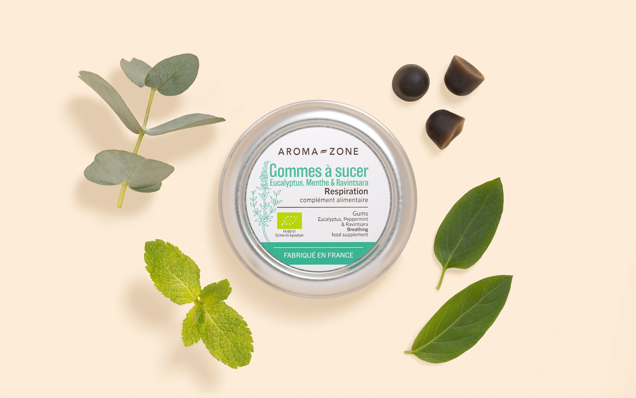 Gommes Respiration BIO 45 g - Complément alimentaire - Aroma-Zone