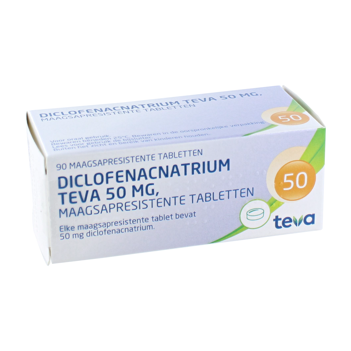 Diclofenac Natrium Teva Tablet Msr 50mg 90 st - Medicijnen.nl