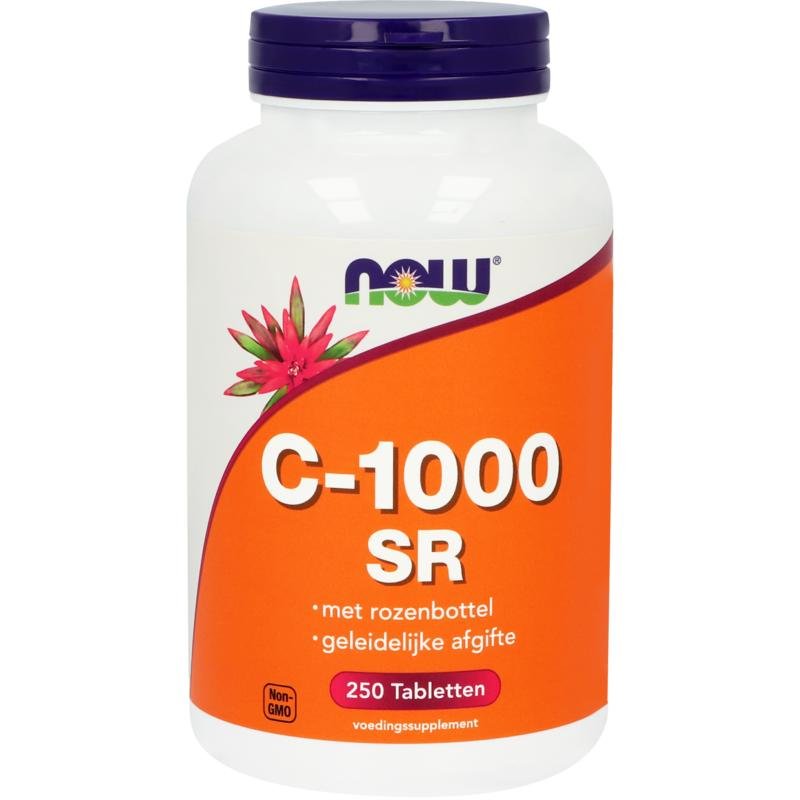 NOW C-1000 Sustained Release met rozenbottel 250tb - Medicijnen.nl
