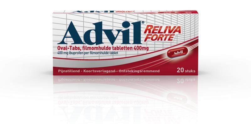Advil Reliva forte 400mg ovaal blister 20drg - Medicijnen.nl
