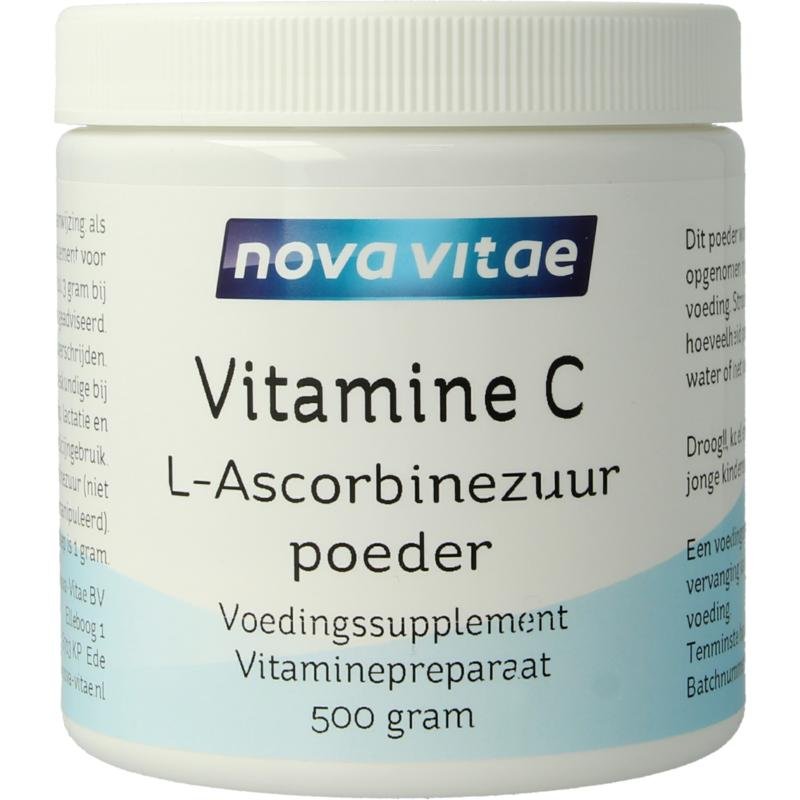 Nova Vitae Vitamine C ascorbinezuur poeder 500g - Medicijnen.nl