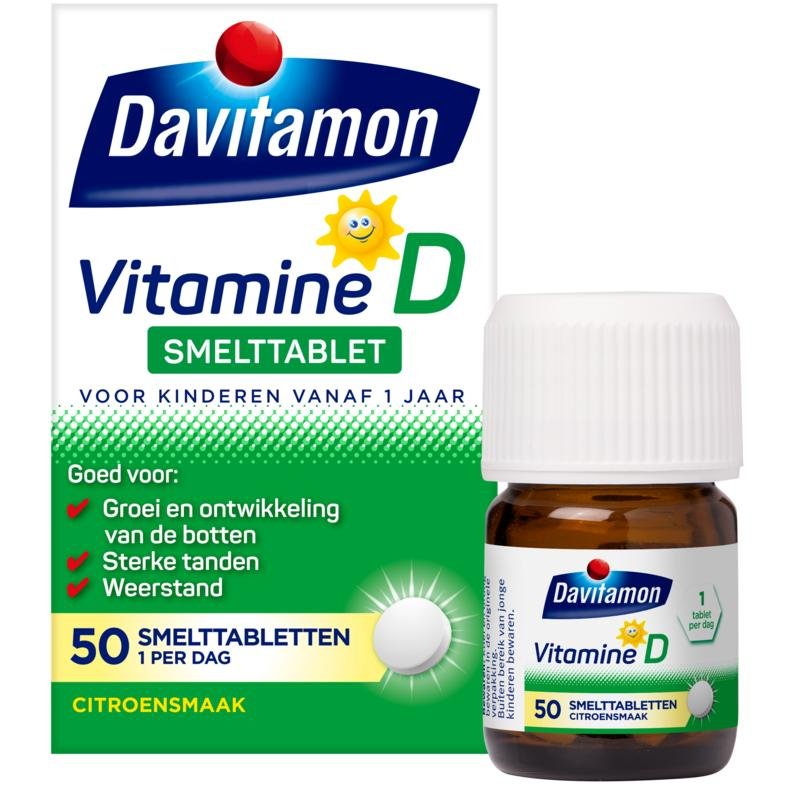Davitamon Vitamine D kind smelttablet 50tb - Medicijnen.nl