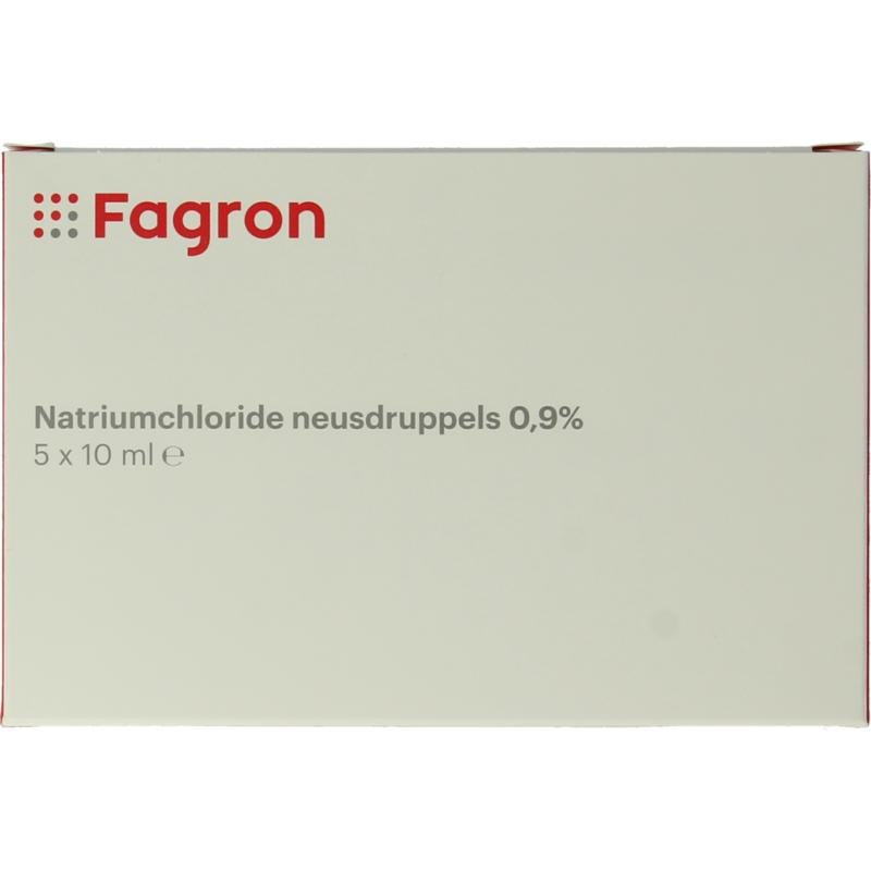 Fagron Natriumchloride neusdruppels 0.9% 10ml 5st - Medicijnen.nl