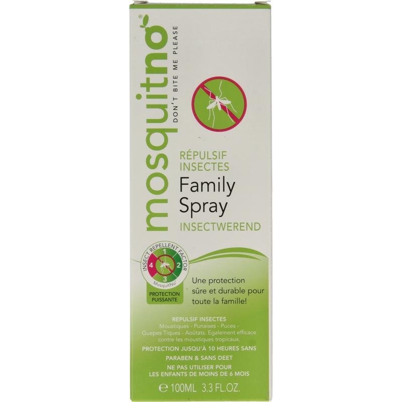 Mosquitno Insect repellent family spray 100ml - Medicijnen.nl