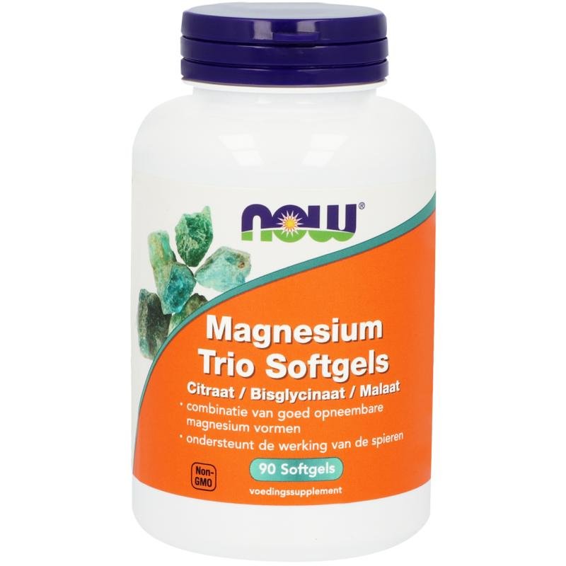 NOW Magnesium trio softgels 90sft - Medicijnen.nl